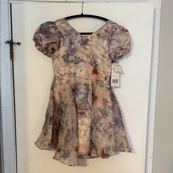Rare Editions | Dresses | Rare Editions Multicolor Floral Puff Sleeve ...